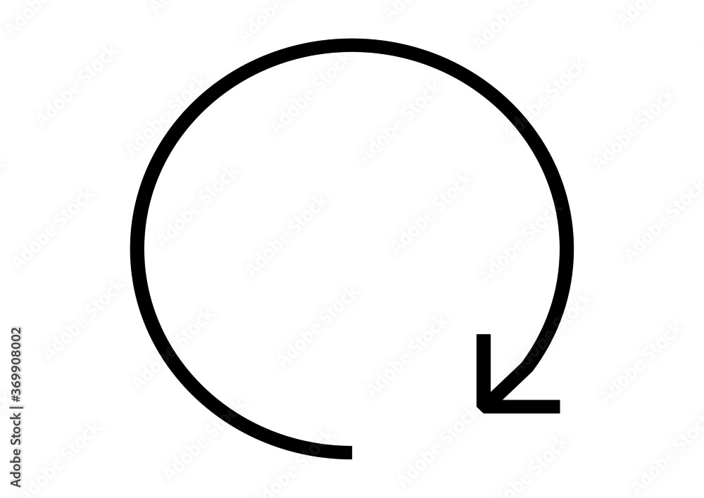 rotating arrow vector icon for 360 degrees clockwise icon for apps and ...