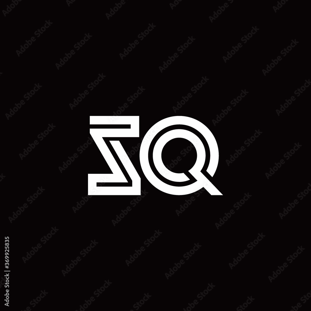 SQ monogram logo with abstract line Stock Vector | Adobe Stock