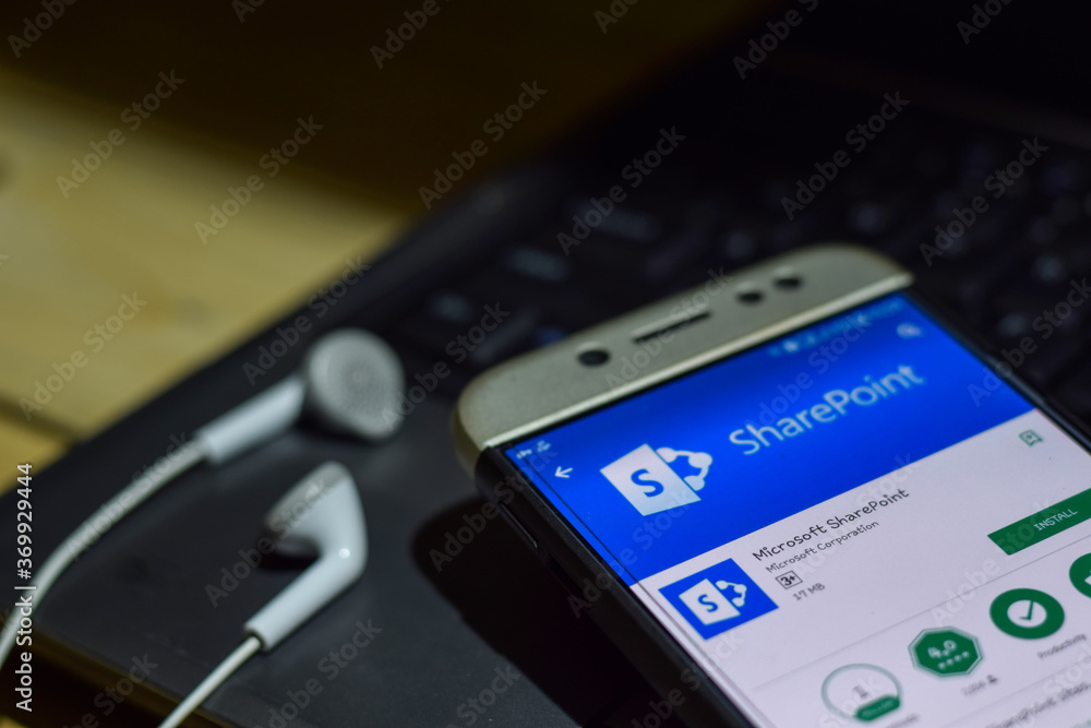Microsoft SharePoint dev app on Smartphone screen. SharePoint is a ...