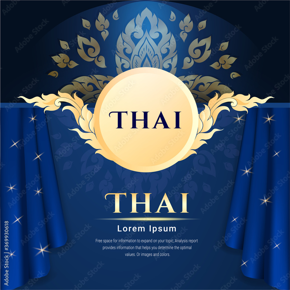 Thai background of Blue color, Thai pattern traditional concept, Asian ...