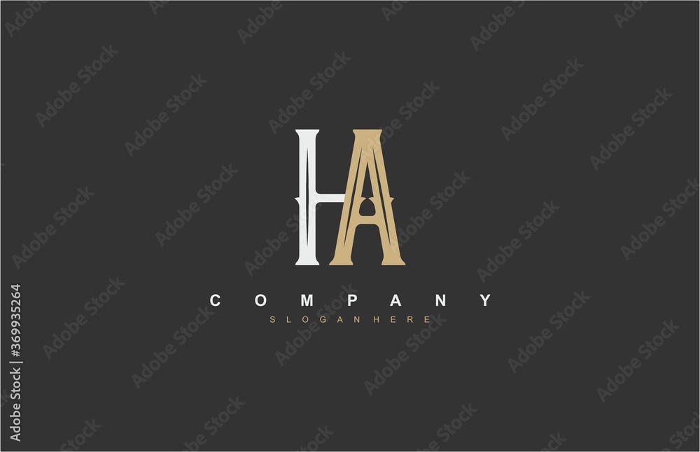 Letter HA logo icon design template Stock Vector | Adobe Stock