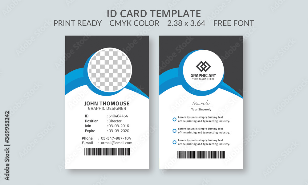 Creative id card template layout Stock Vector | Adobe Stock