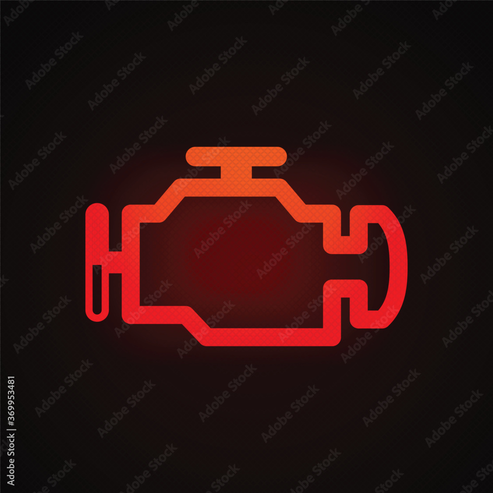 Check engine warning light vector illustration. Stock Vector | Adobe Stock