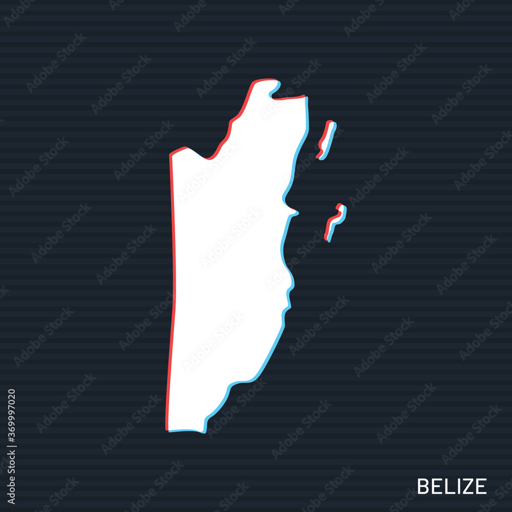 Map of Belize Vector Design Template On Dark Background. Stock Vector ...