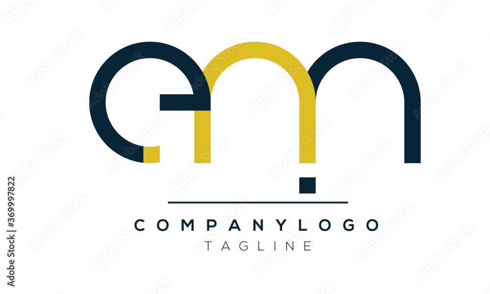 EM initials monogram letter text alphabet logo design Stock Vector ...