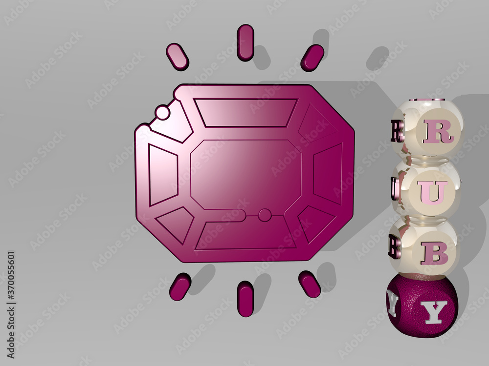 3D illustration of RUBY graphics and text around the icon made by ...