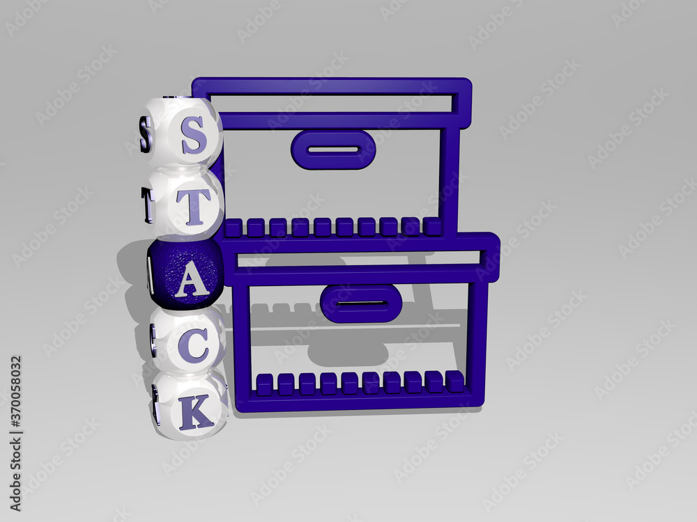 3D graphical image of STACK vertically along with text built around the ...