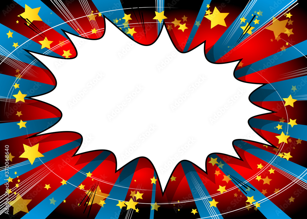 Cartoon design colored background. Comic book backdrop illustration ...