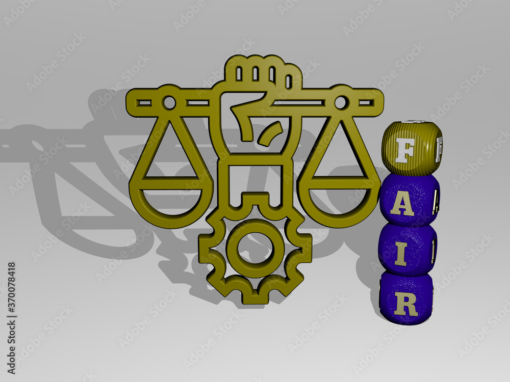 3D illustration of fair graphics and text around the icon made by ...
