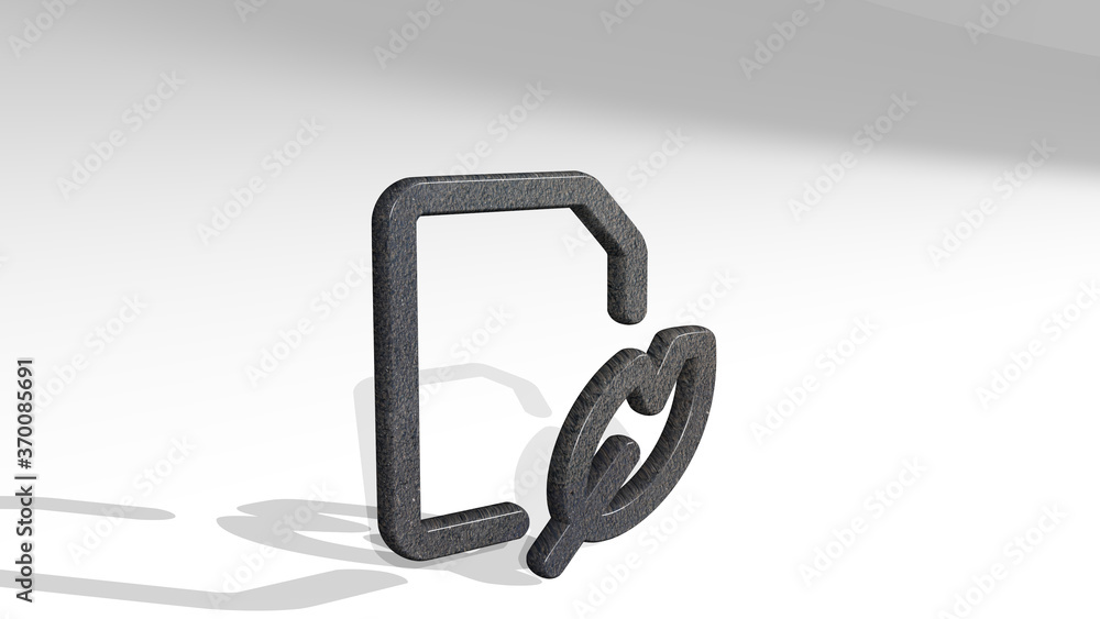 COMMON FILE QUILL casting shadow with two lights. 3D illustration of ...