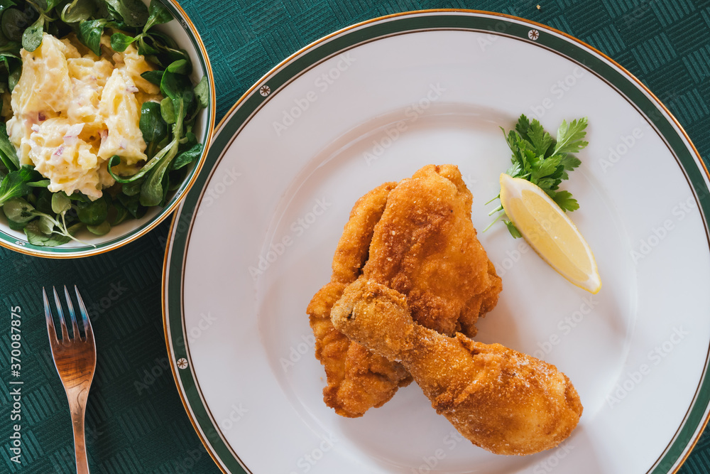 Viennese Fried Breaded Chicken wth Potatoe Mayonnaise Salad - A Tasty ...