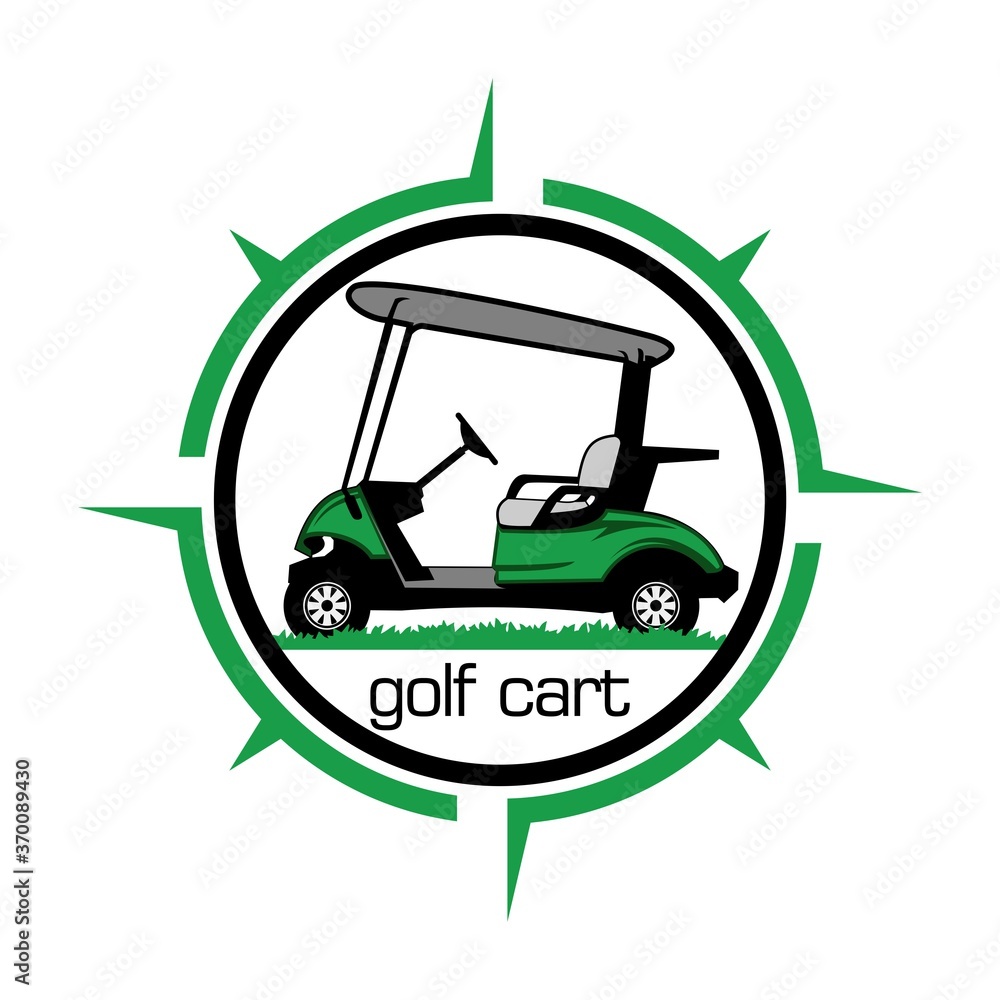 golf cart logo vector illustration Stock Vector | Adobe Stock