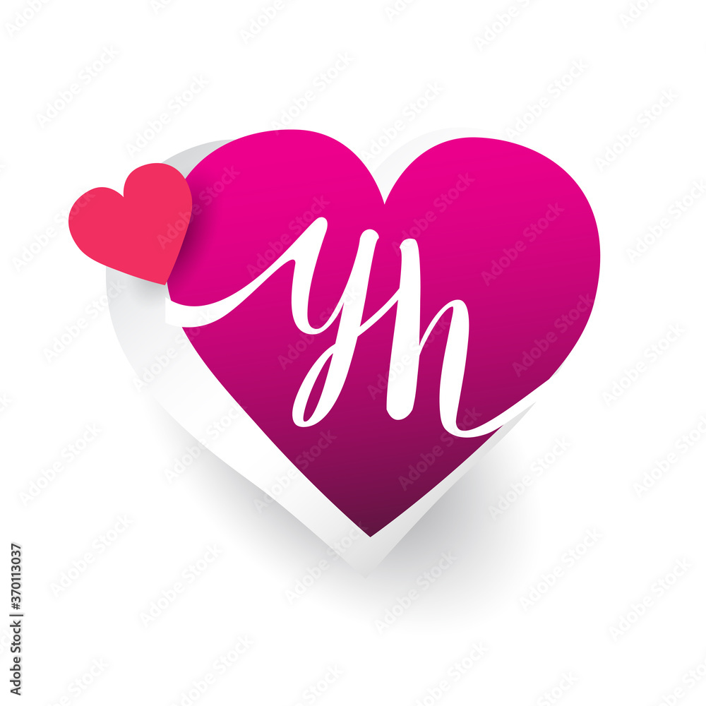 initial logo letter YH with heart shape red colored, logo design for ...