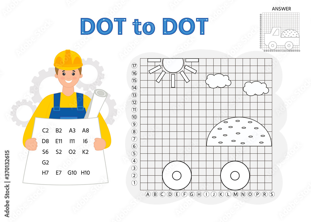 Kids learning material. Educational iq game for children.Draw dots and ...