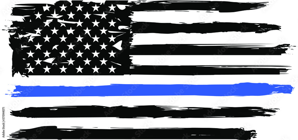 Thin blue line. Flag with Police Blue Line - Distressed american flag ...