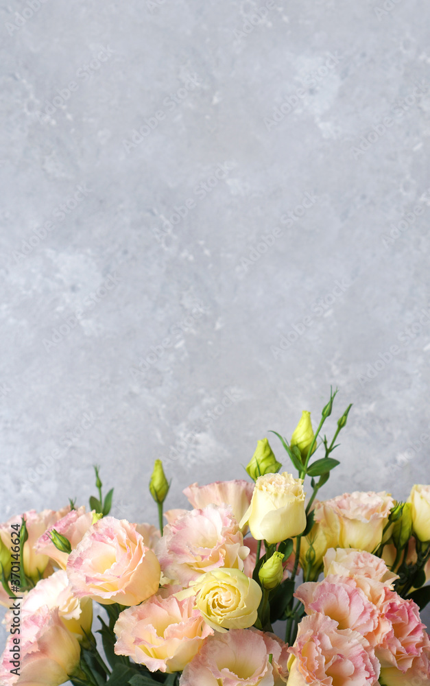 Lisianthus flowers vertical background with copy space Stock Photo ...