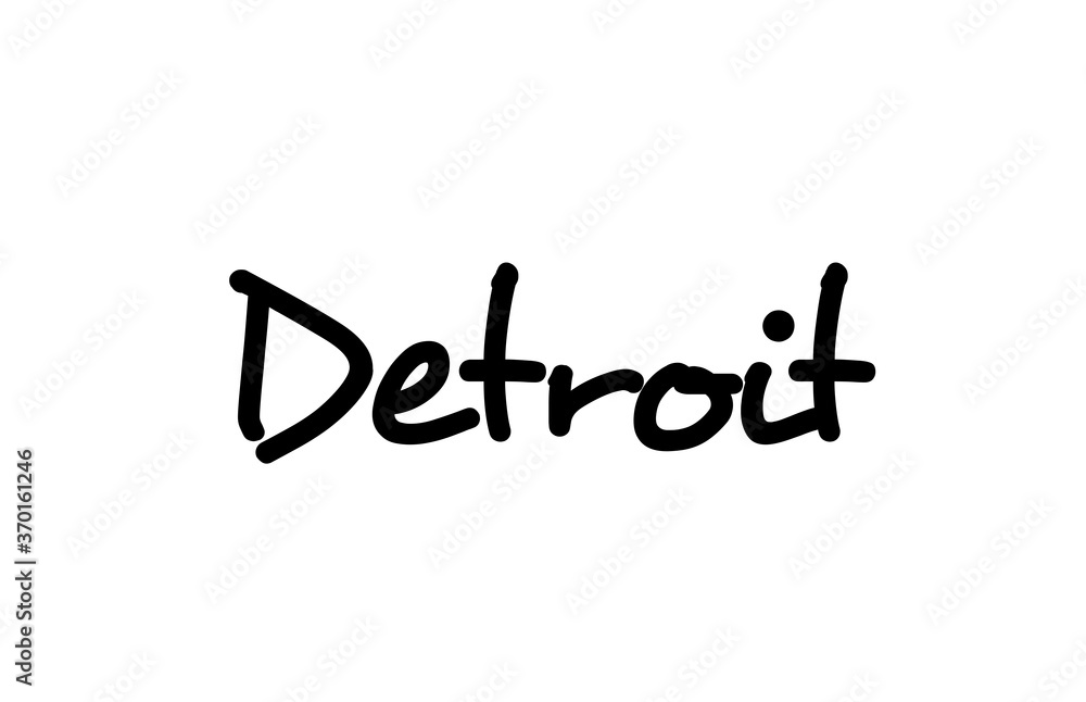 Detroit city handwritten word text hand lettering. Calligraphy text ...