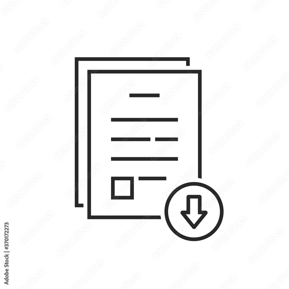 thin line download pdf file like doc upload Stock Vector | Adobe Stock