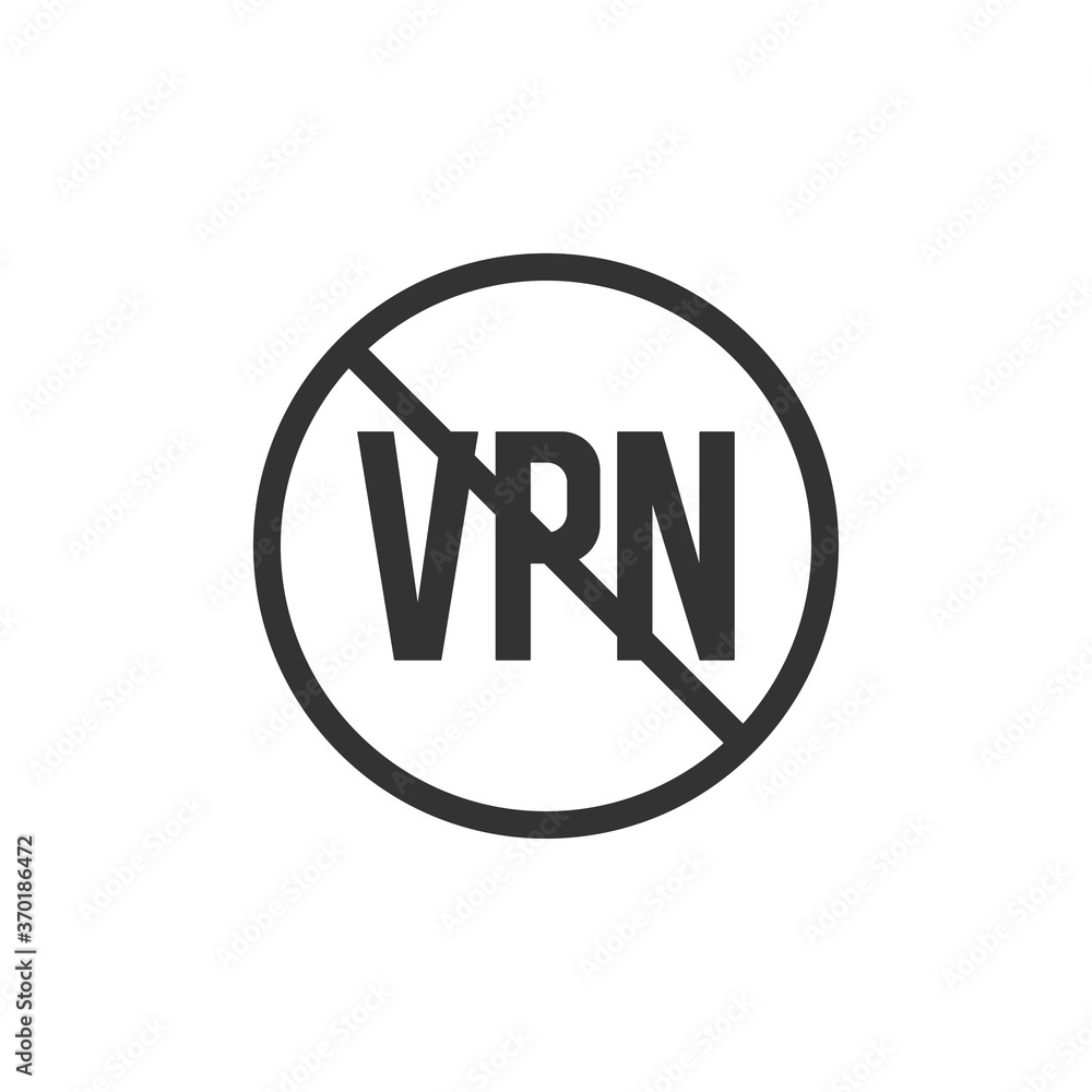 VPN prohibited icon. No VPN symbol modern, simple, vector, icon for ...