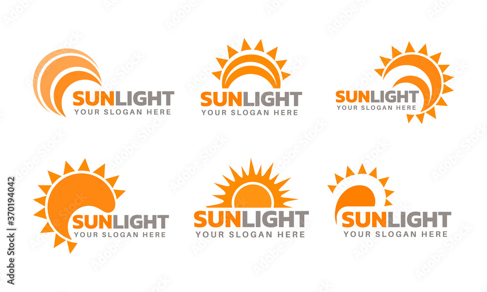 Creative sunlight logo design bundle - vector element Stock Vector ...