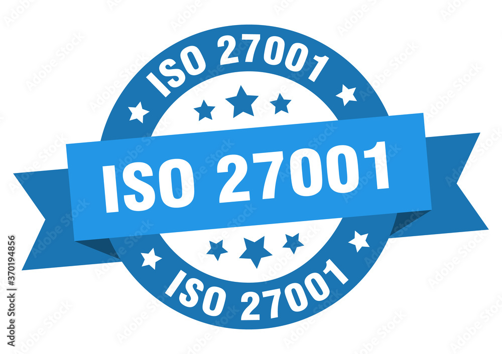iso 27001 round ribbon isolated label. iso 27001 sign Stock Vector ...