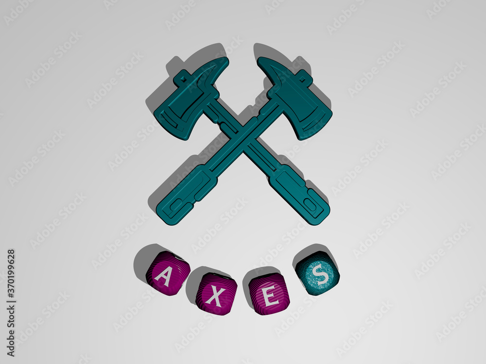 3D illustration of AXES graphics and text around the icon made by ...
