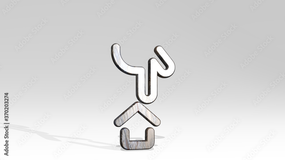 real estate favorite house pick casting shadow with two lights. 3D ...