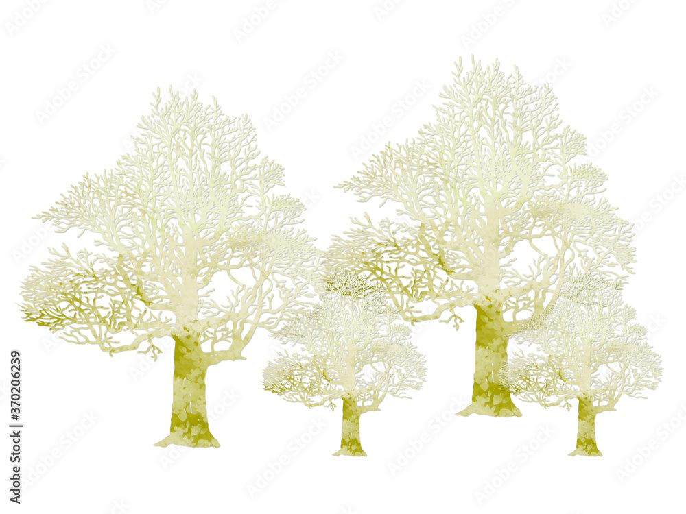 isolated trees with natural colors Stock Illustration | Adobe Stock