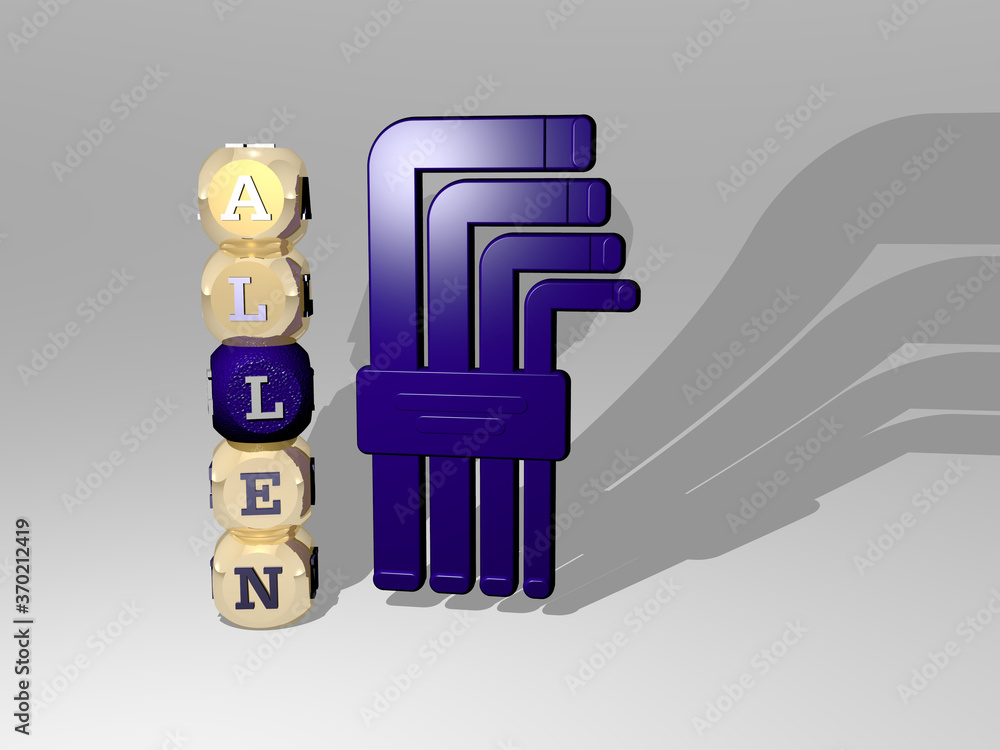 3D illustration of ALLEN graphics and text around the icon made by ...