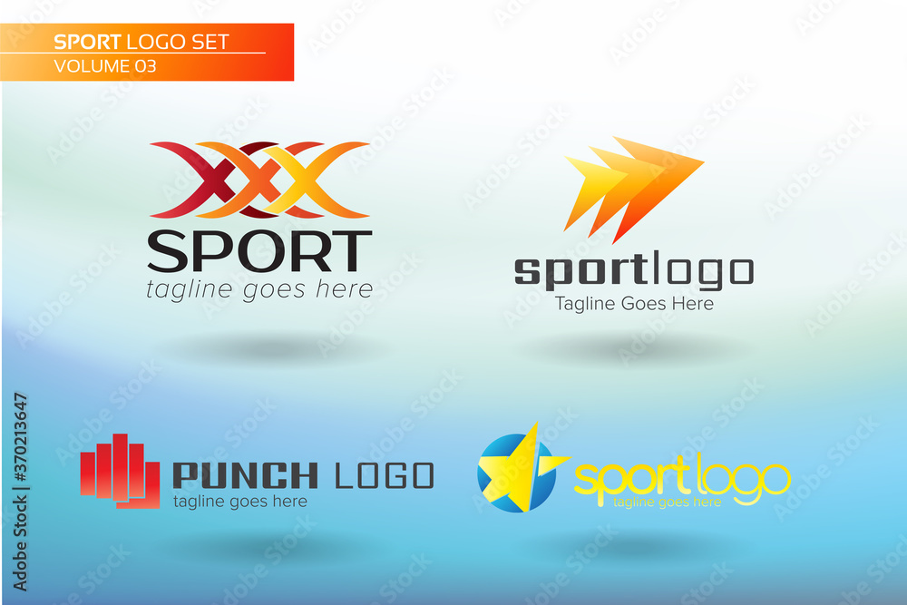 Sport Logo Set Template. Triple x. Star. Punch. triple arrow Stock ...