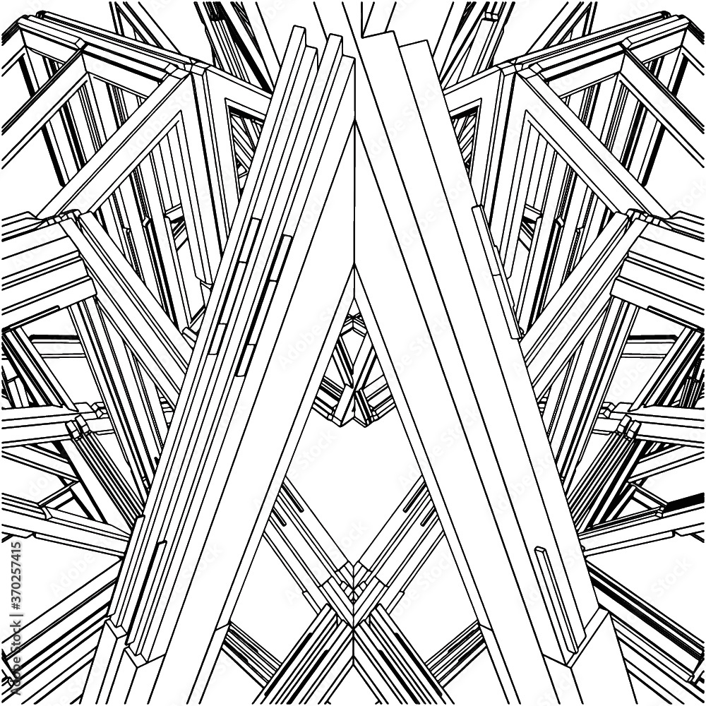 Abstract Construction Structure Vector. Illustration Isolated On White ...