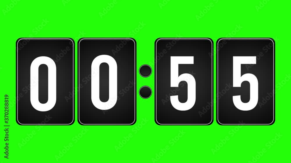 Special 1 Minute Clock Timer Green Screen 4k Animation In Modern Style 60 Seconds Countdown On