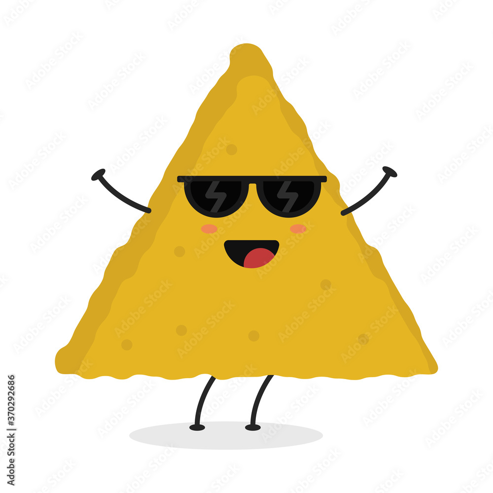 Cute flat cartoon nachos illustration. Vector illustration of cute ...