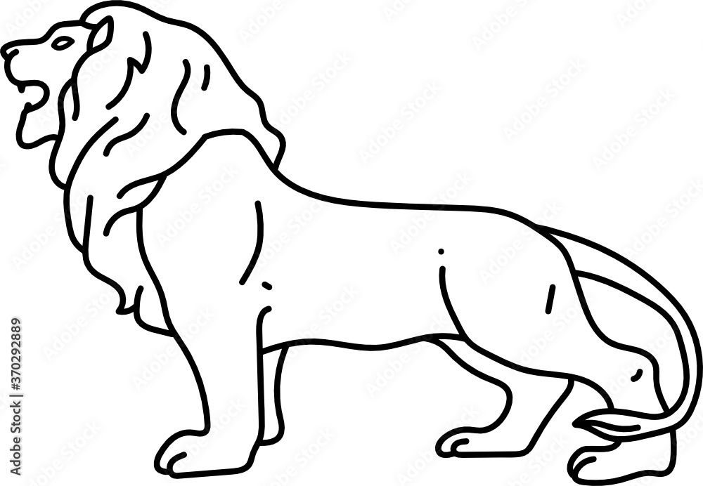 Lion Minimal Line Art Stock Vector | Adobe Stock