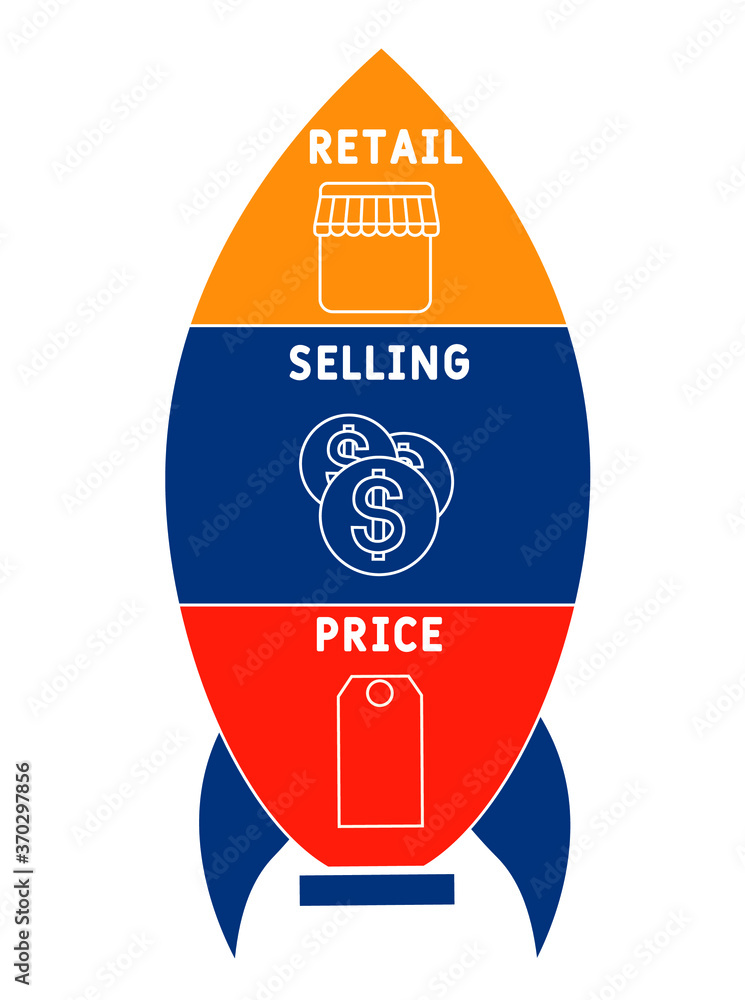 RSP - retail selling price. acronym business concept. vector ...