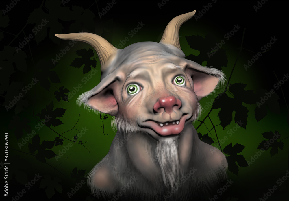Satyr. Pan. A figure from ancient Greek mythology. Digital illustration ...
