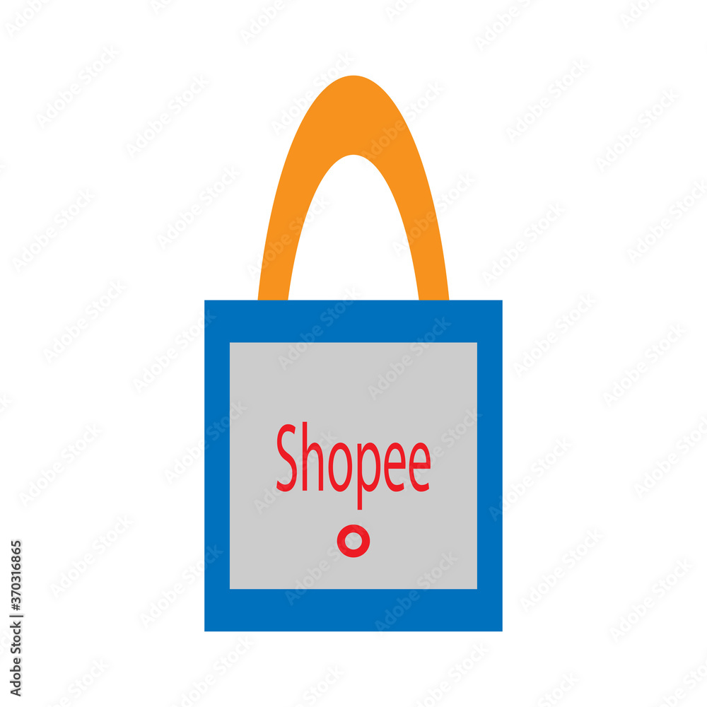 shopee bag icon color design vector illustration Stock Vector | Adobe Stock