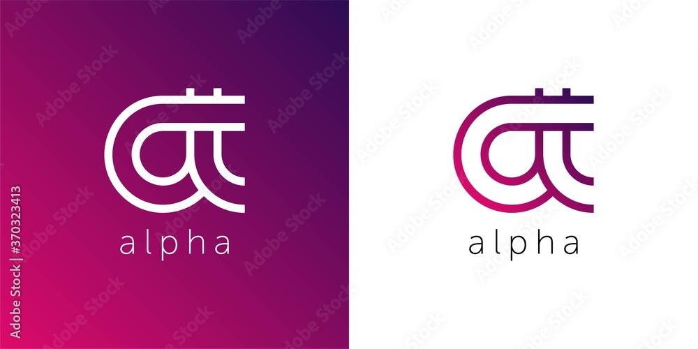Alpha letter stylized vector, Letter of the alphabet, Vector ...