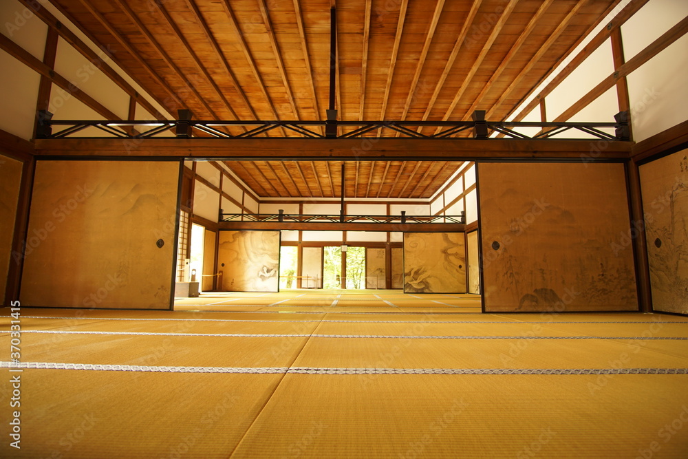 Inside of Japanese architecture in the temple, Kyoto, Japan Stock Photo ...