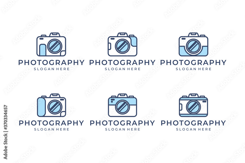 set photography with line concept logo design inspiration Stock Vector ...