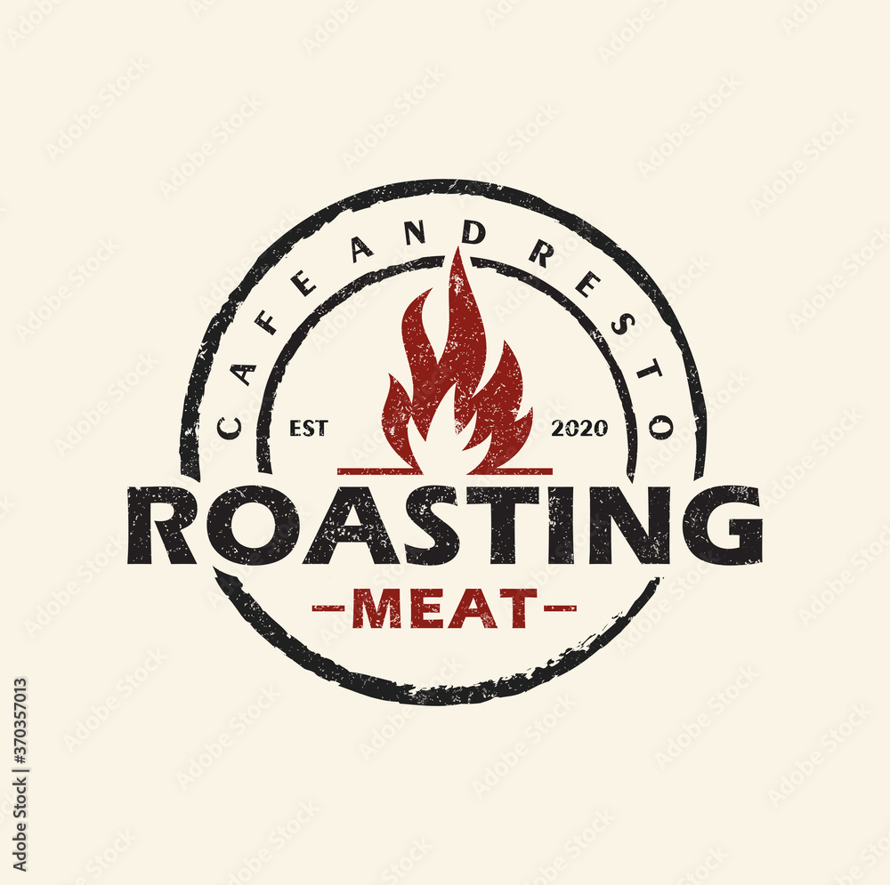 Vintage Retro Roasting, Barbecue, Label Stamp, emblem for Logo ...
