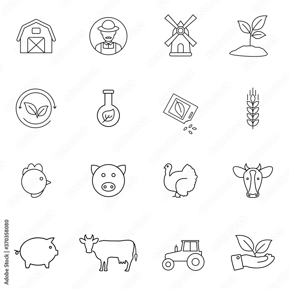 Vector set of logos, badges and icons for natural farm and health ...