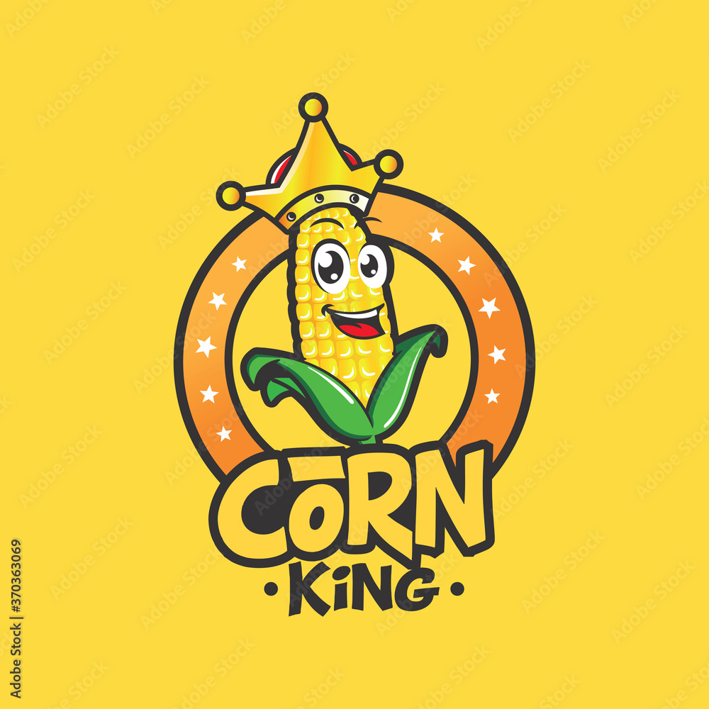 Cartoon yellow corn king Stock Vector | Adobe Stock
