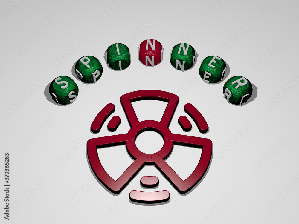 3D illustration of spinner graphics and text around the icon made by ...