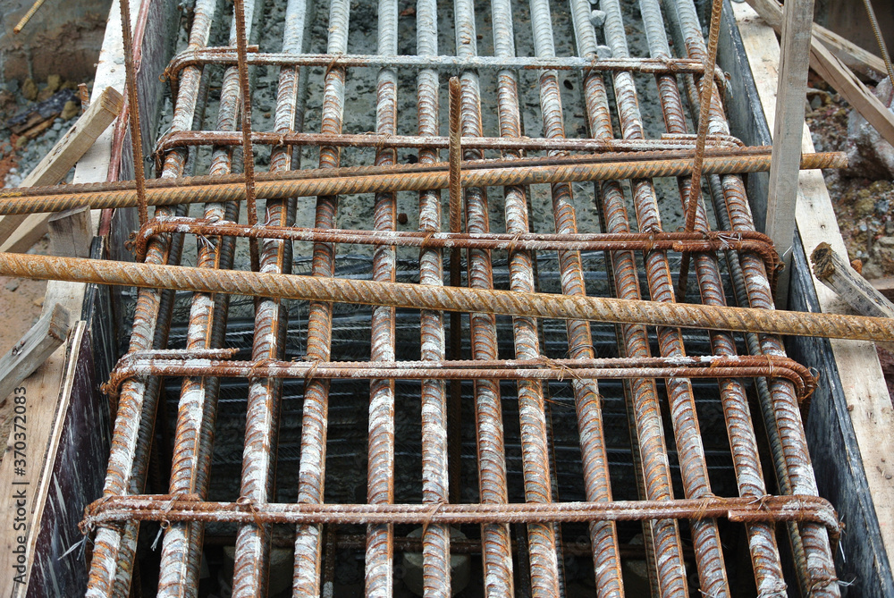 KUALA LUMPUR, MALAYSIA -JULY 16, 2019: Construction workers fabricating ...