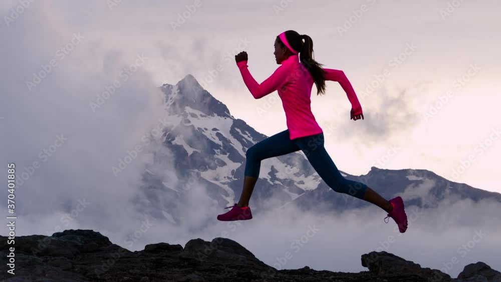 CINEMAGRAPH - seamless loop. Running woman runner athlete silhouette ...