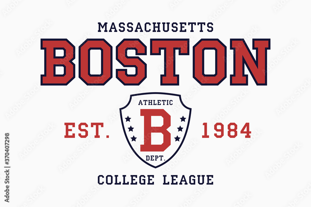 Boston, Massachusetts slogan typography graphics for t-shirt. College ...