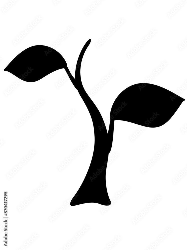 Sprout - black vector silhouette for pictogram or logo. Small plant ...