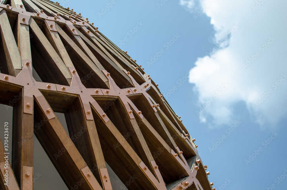 wood, architecture of a building, the details of a construction ...