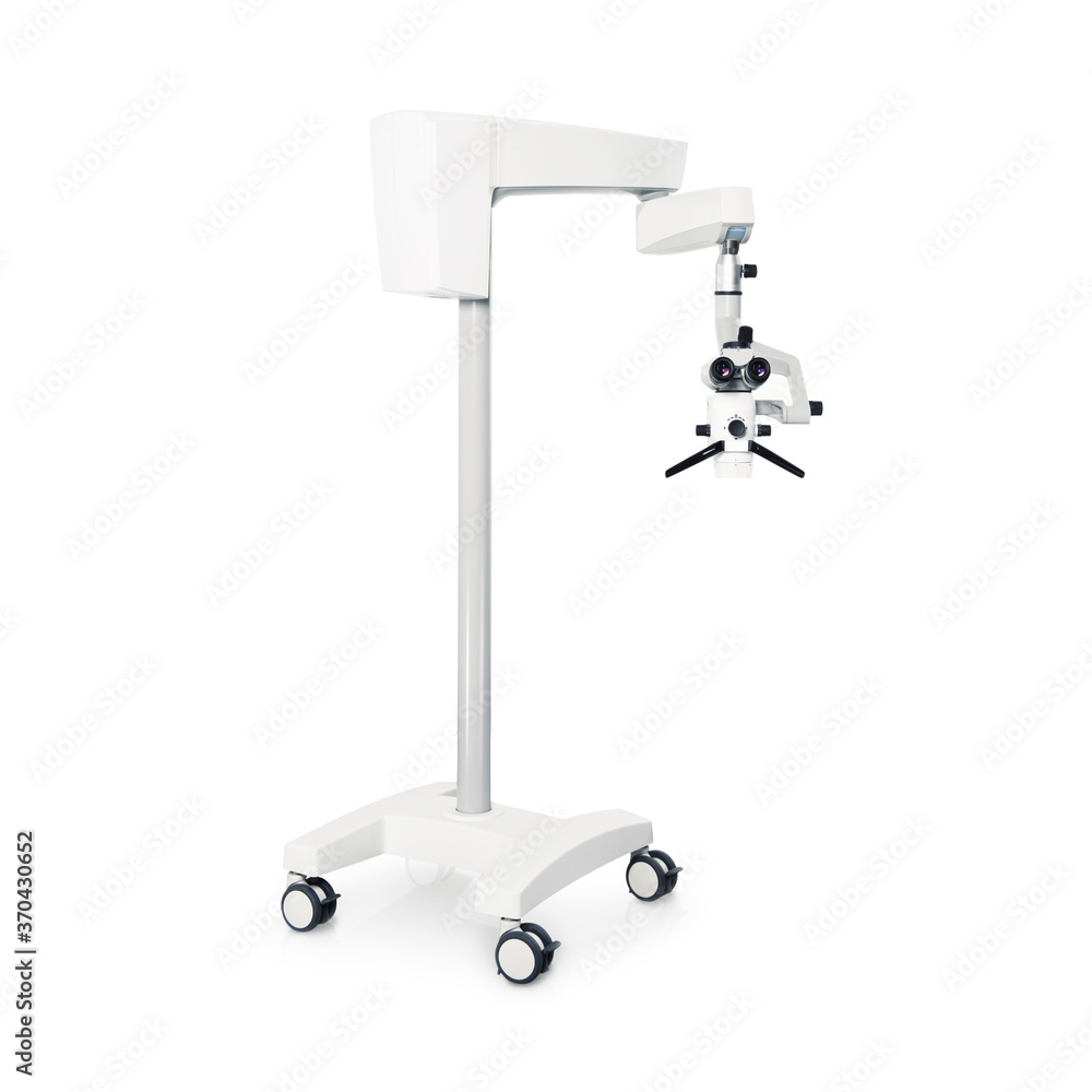 Surgical Microscope Isolated on White Background. Operating Microscope ...
